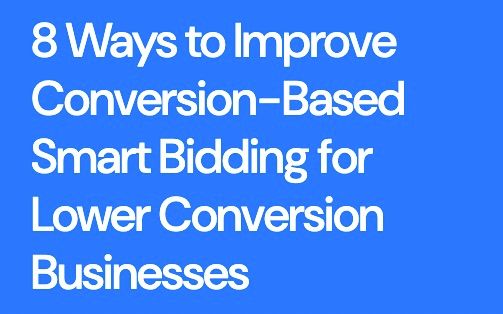 8 Tactics to Improve Smart Bidding for Low Conversion Businesses